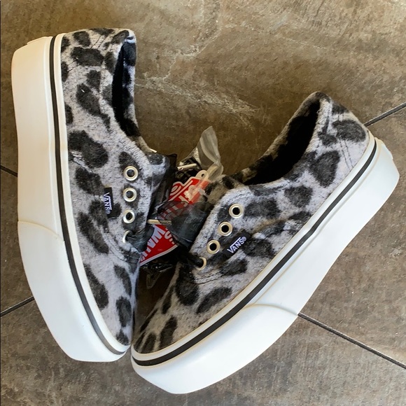 Vans | Shoes | Vans Authentic Platform Fuzzy Snow Leopardtrue Wh | Poshmark